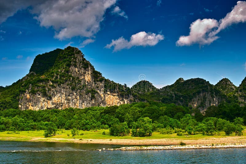 Landscape of li jiang stock image. Image of lagoons, coloured - 32716047