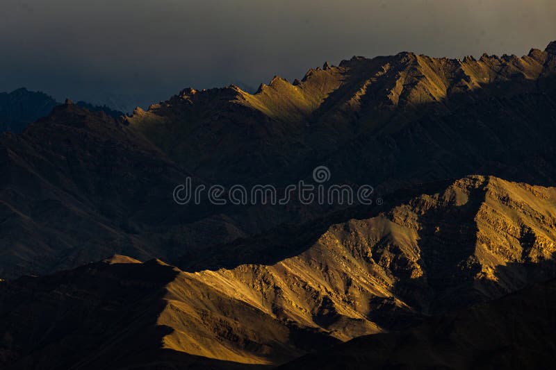 Landscape of Light and Shadows Falling on Mountains As Fine Art Stock ...
