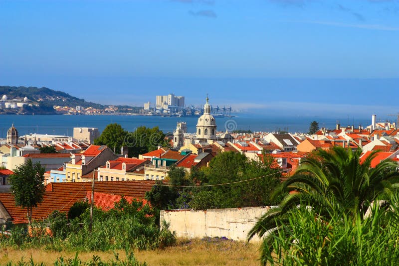 Landscape of Lisboa, Portugal. Stock Image - Image of mediterranean ...