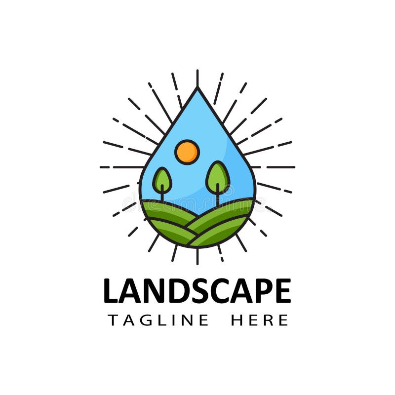 Landscape logo vector stock vector. Illustration of green - 214468929