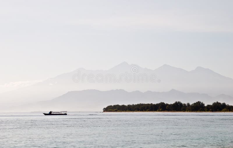 Landscape of Lombok Island stock photo. Image of mist - 15235116