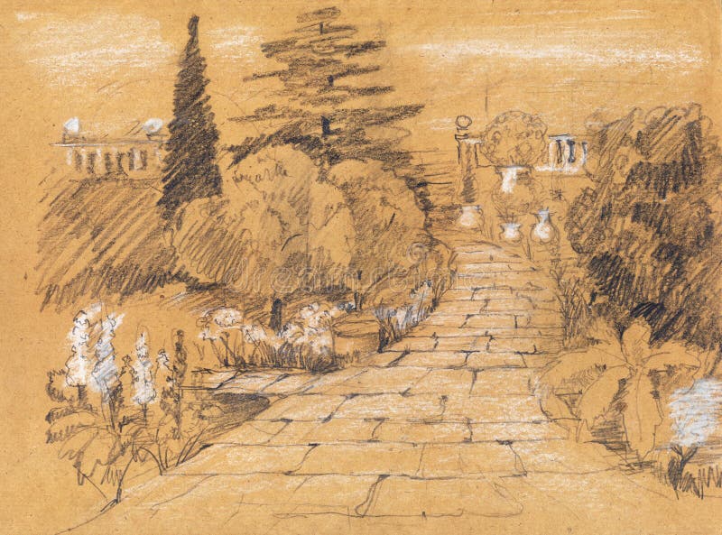 Pavement Walking Path Sketch