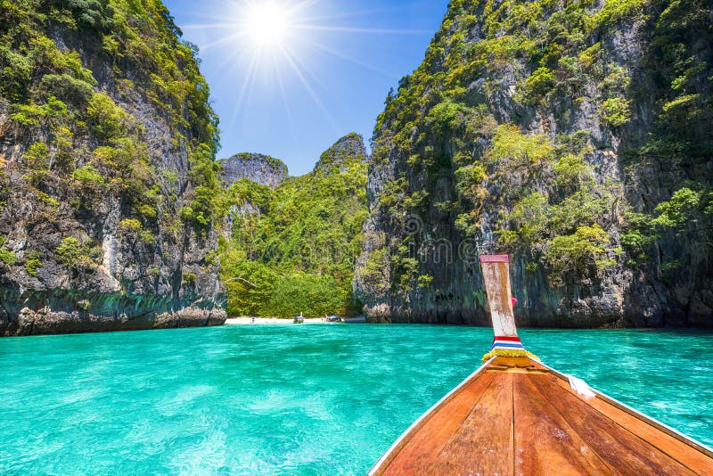 Loh Samah Bay at Phi-phi Island, Krabi Thailand. Stock Image - Image of ...