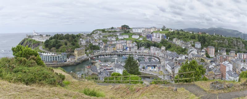 Landscape of luarca stock photo. Image of tourism, city - 32098796