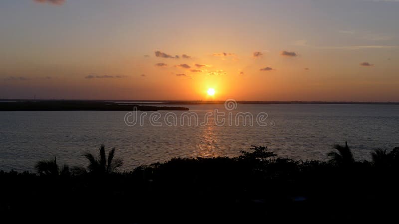 Landscape Magnificent Sunset on the Ocean. Mexico Stock Image - Image ...