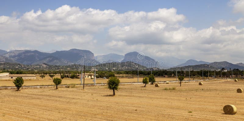 Landscape in Mallorca stock photo. Image of village, puig - 26558864