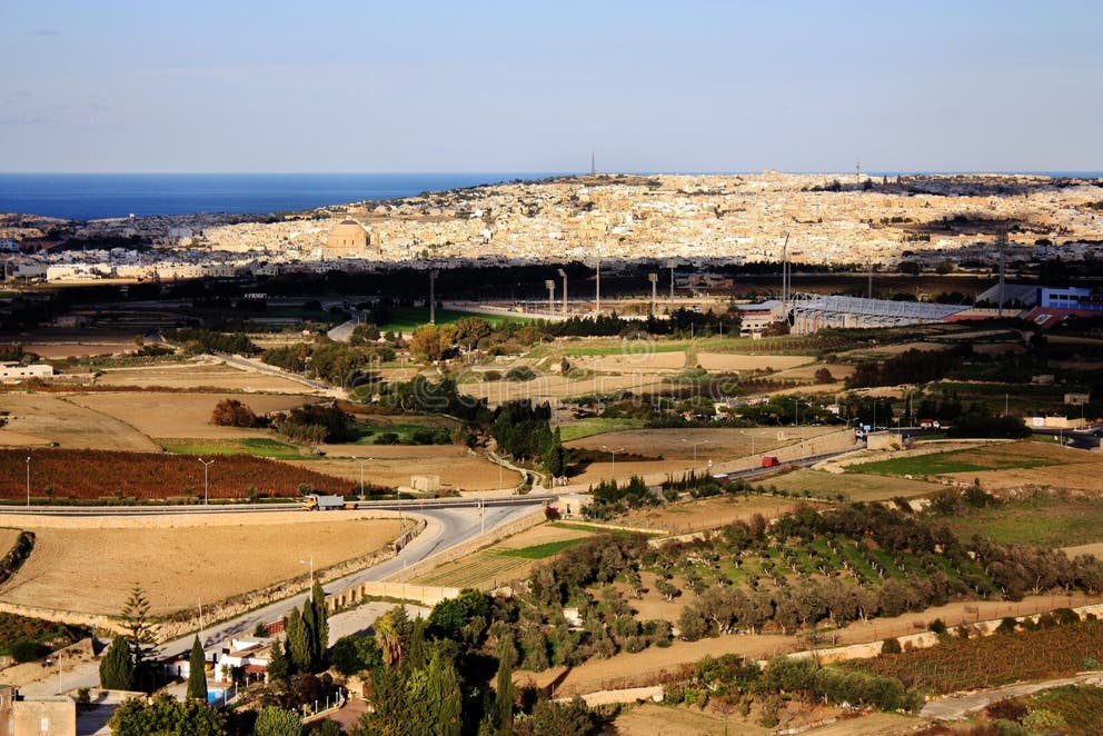 Landscape, Malta stock image. Image of trees, town, mosta - 35599713
