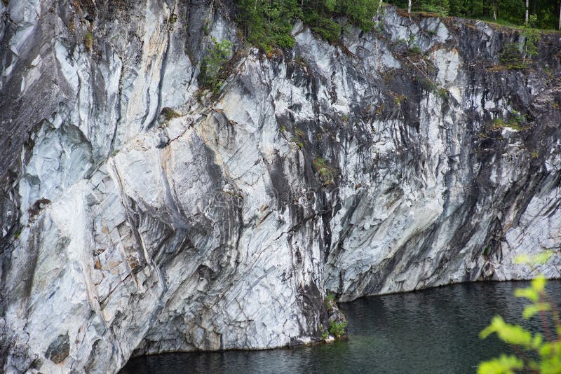 Landscape with Marble Cliff and Water Stock Photo - Image of huge ...