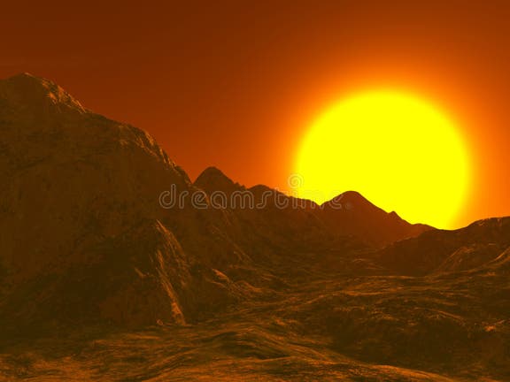 Landscape from Mars stock illustration. Illustration of landscape - 4969840