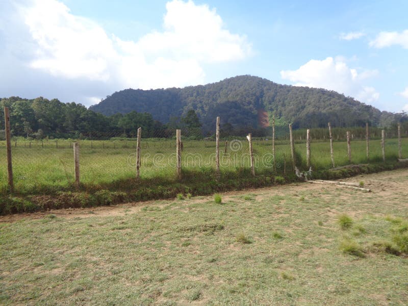 Landscape of Meadow and Rural with Blue Sky, West Java 2018 Stock Photo ...