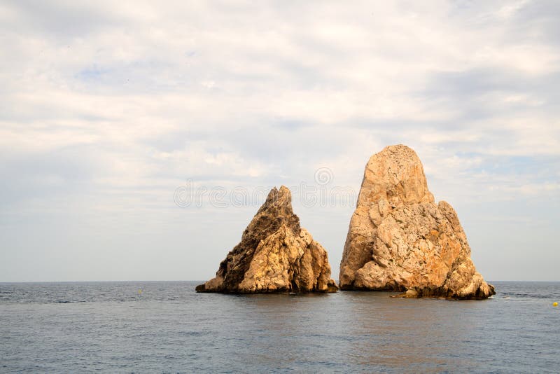 Landscape with Medes Islands Stock Image - Image of estartit, europe ...