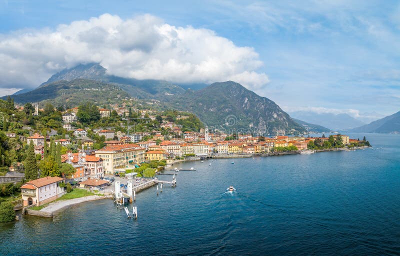 Landscape with Menaggio Town at Como Lake, Italy Stock Image - Image of ...