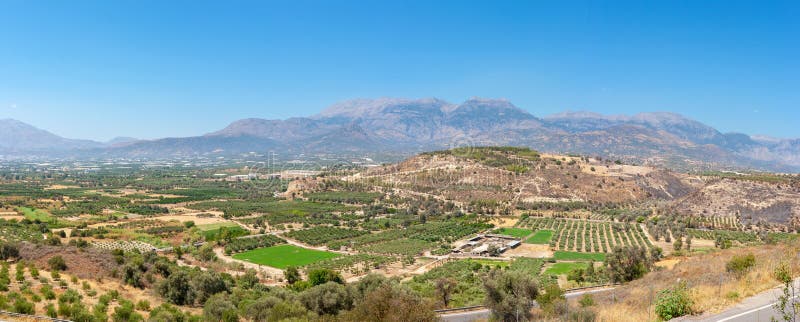 Landscape of Messara Plain. Crete, Greece Stock Photo - Image of ...