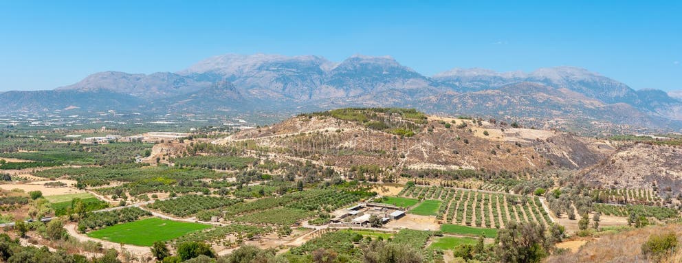 Landscape of Messara Plain. Crete, Greece Stock Photo - Image of cretan ...