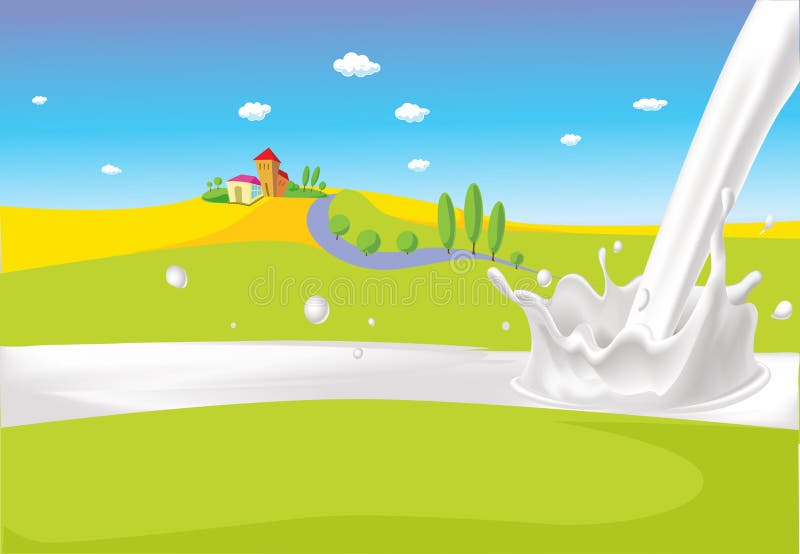 Landscape with Milk River - Vector Milk Splash Stock Vector ...