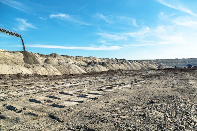 Landscape with Mine Machine Stock Photo - Image of engineering, front ...