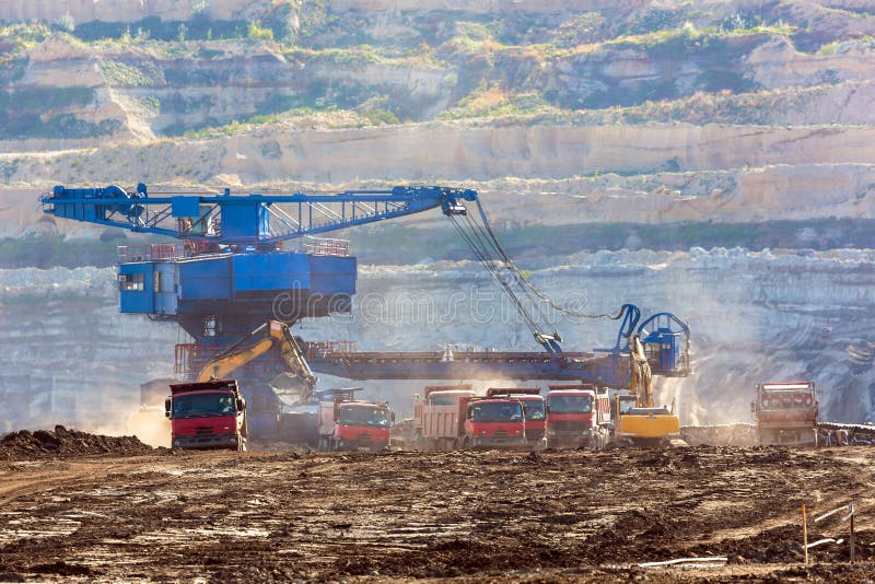 Landscape with Mine Machine Stock Image - Image of factory, machine ...