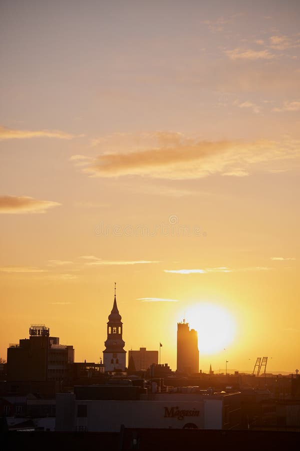 Landscape of Modern Urban City in Denmark Stock Image - Image of sunset ...