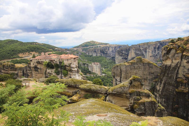 Landscape of Monasteries in Mount Athos in Greece, High Altitude Stock ...