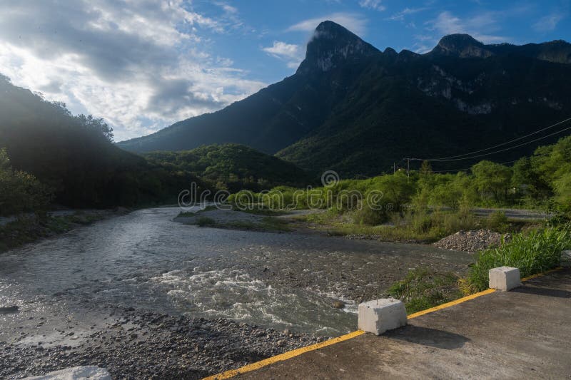 Landscape in Monterrey from Rio Pilon, Rivers, Water Stock Photo ...