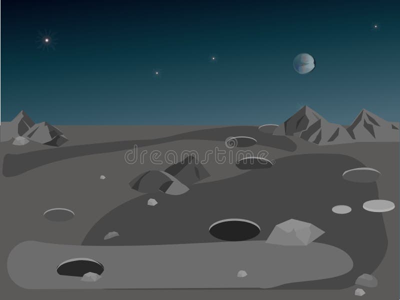 Surface Of The Moon Vector Illustration Stock Vector - Illustration of ...