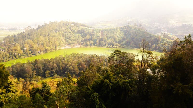 Landscape in the Morning at Dieng, Central Java, Indonesia Stock Image ...