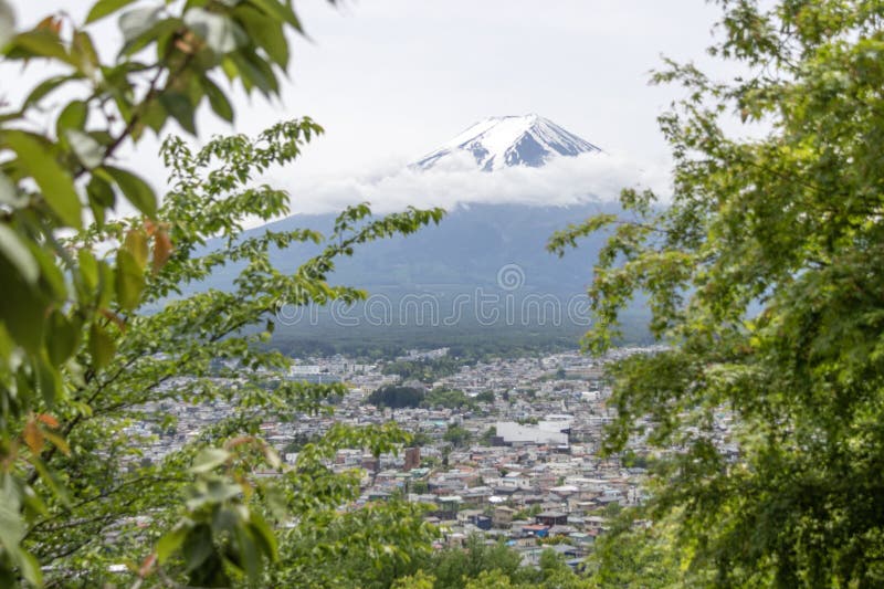 Landscape of Mount Fuji and Shimoyoshida in Japan Stock Photo - Image ...