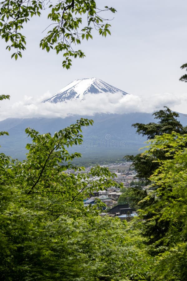 Landscape of Mount Fuji and Shimoyoshida in Japan Stock Photo - Image ...