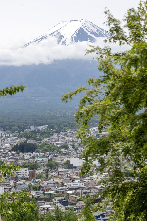 Landscape of Mount Fuji and Shimoyoshida in Japan Stock Image - Image ...