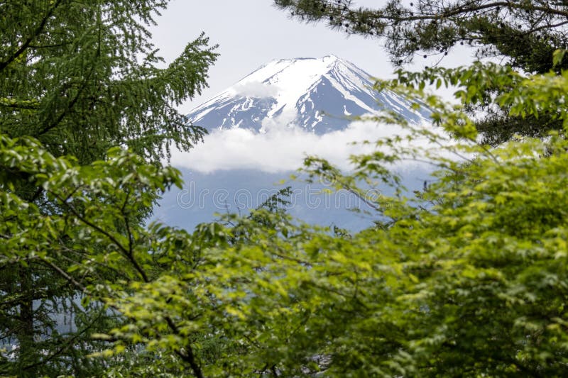 Landscape of Mount Fuji and Shimoyoshida in Japan Stock Photo - Image ...