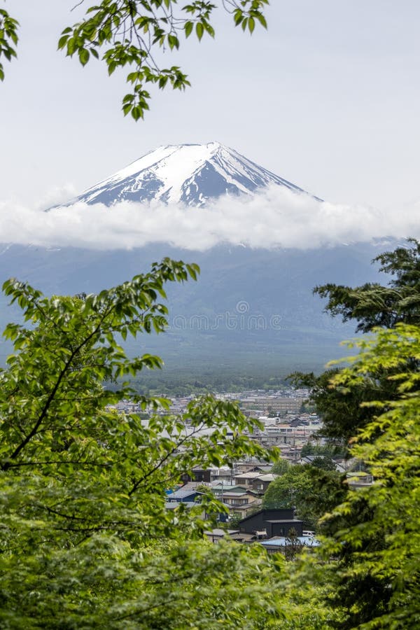 Landscape of Mount Fuji and Shimoyoshida in Japan Stock Image - Image ...
