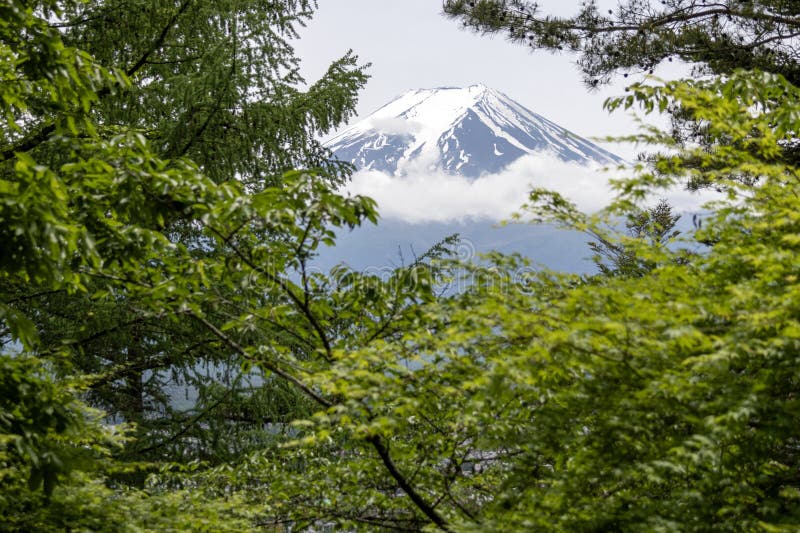 Landscape of Mount Fuji and Shimoyoshida in Japan Stock Image - Image ...