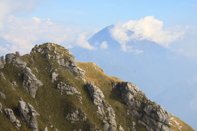 Monte Grona Mountain Pathway Near Lake Como, Italy Stock Photo - Image ...