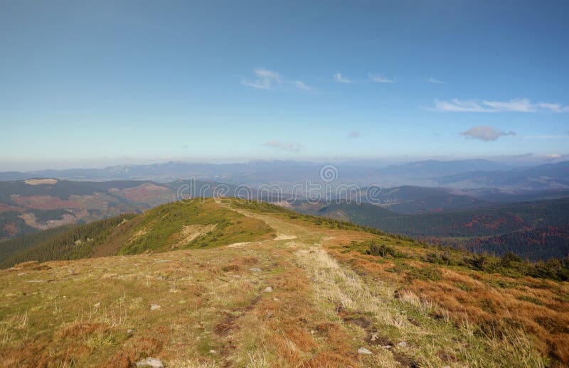 Mount Hoverla Hanging Peak of the Ukrainian Carpathians Against the ...