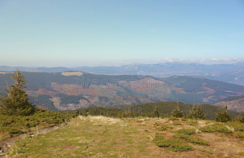 Mount Hoverla Hanging Peak of the Ukrainian Carpathians Against the ...