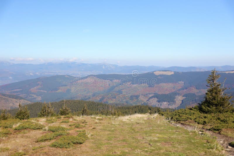 Mount Hoverla Hanging Peak of the Ukrainian Carpathians Against the ...