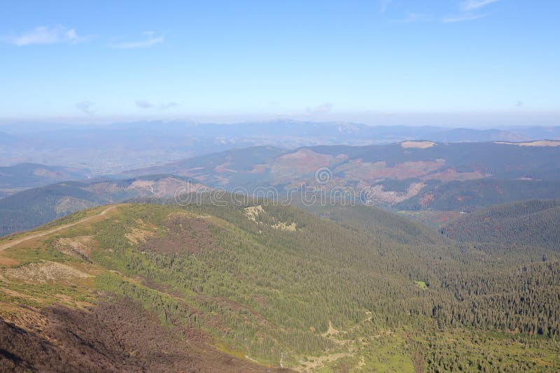 Mount Hoverla Hanging Peak of the Ukrainian Carpathians Against the ...
