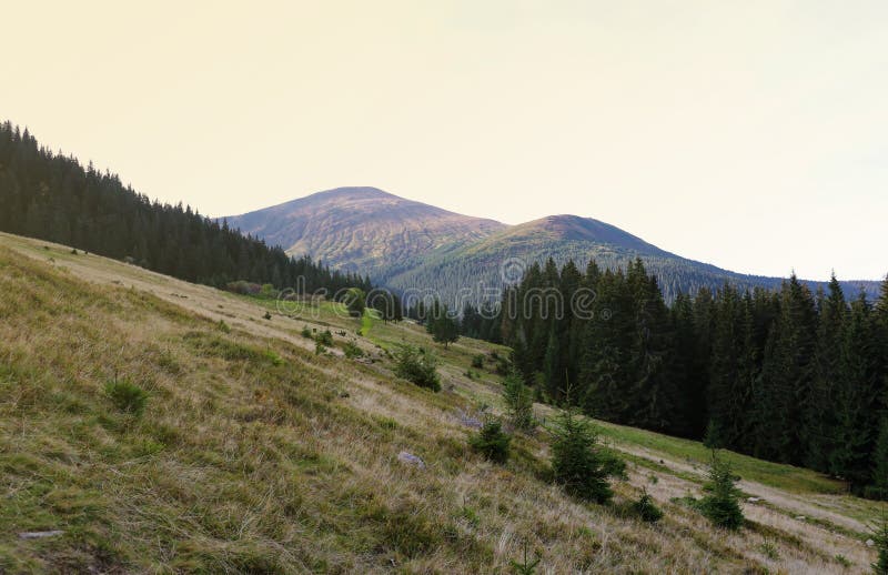 Mount Hoverla Hanging Peak of the Ukrainian Carpathians Against the ...