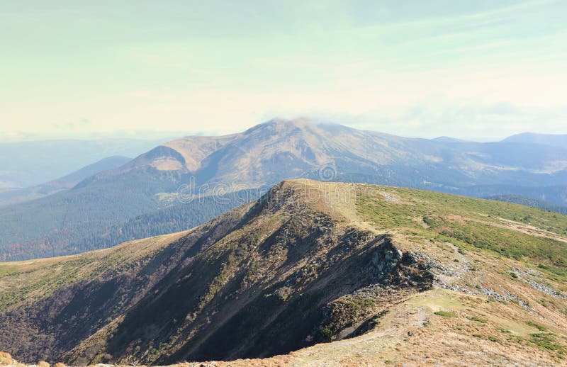 Mount Hoverla Hanging Peak of the Ukrainian Carpathians Against the ...
