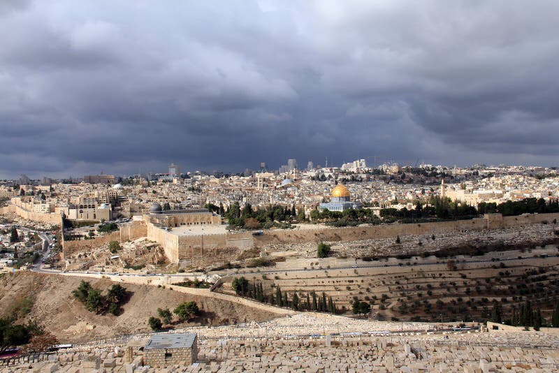 Jerusalem Landscape from Mount Scopus Editorial Stock Photo - Image of ...