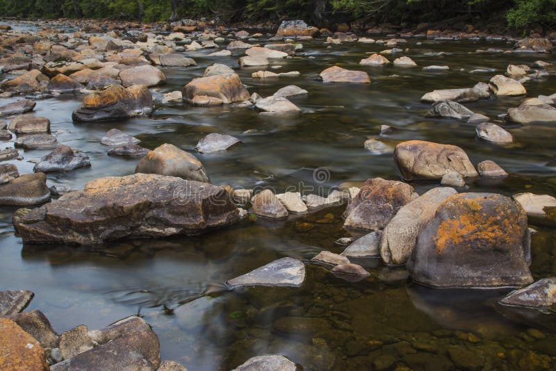 Landscape Mountain and Flowing Water in Slow Shutter Stock Image ...