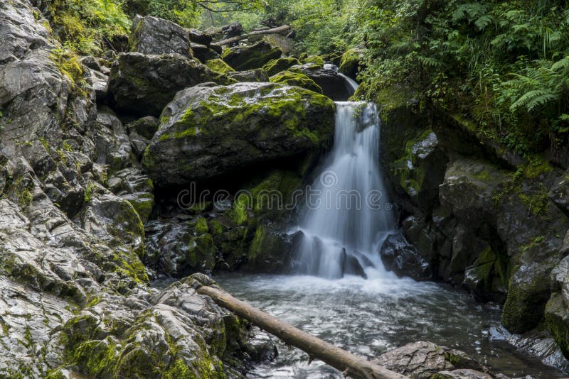 Landscape Mountain River with Waterfalls and Rapids Stock Image - Image ...