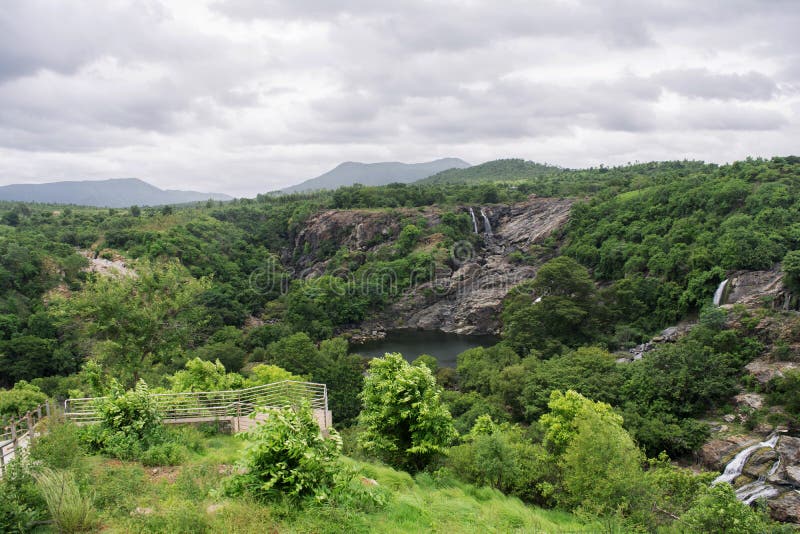 Landscape of Mountain ,valley and Waterfall Stock Photo - Image of ...