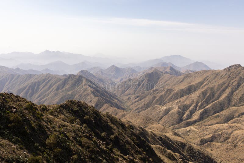 Landscape with Mountains in the Area of Abha in Saudi Arabia Stock ...