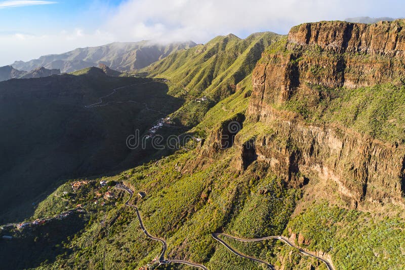 A Landscape in the Mountains with Clouds and a Difficult Road. Life in ...