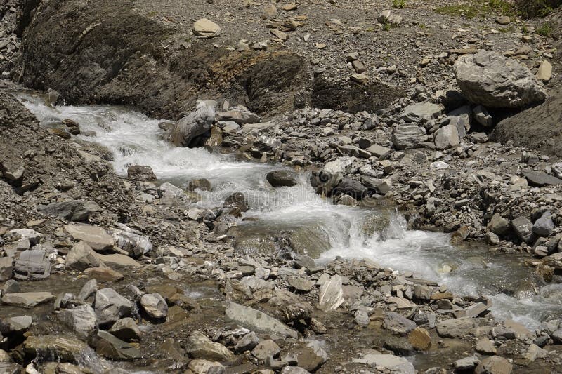Landscape with Mountains, Forest and a River in Front. Stock Photo ...