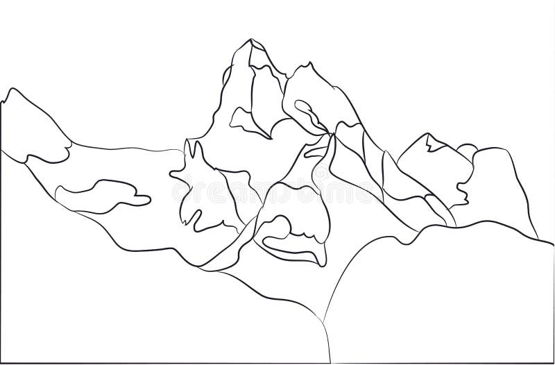 Landscape Mountains, Lines, Vector Stock Vector - Illustration of line ...