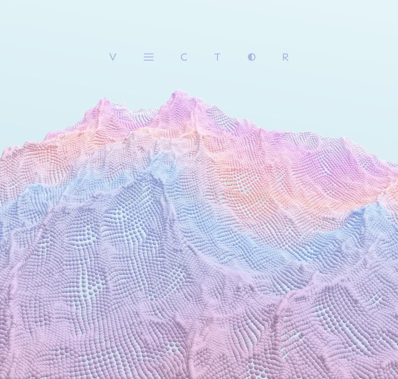 Landscape with Mountains. Mountainous Terrain. Abstract Background ...