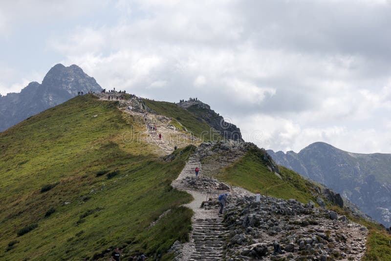 .landscape in the Mountains with a Path Along the Mountain Ridge Stock ...
