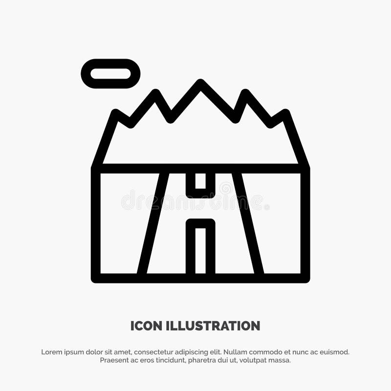Landscape, Mountains, Scenery, Road Line Icon Vector Stock Vector ...